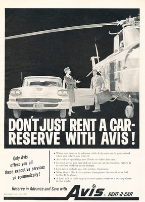 1958 Avis Ford Helicopter Reserve - Vintage Advertisement Car Print Ad ...