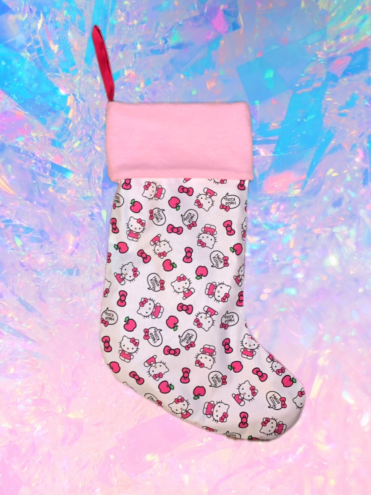 Hello Kitty Christmas Stocking, pink Christmas stocking, Kitty Xmas ...