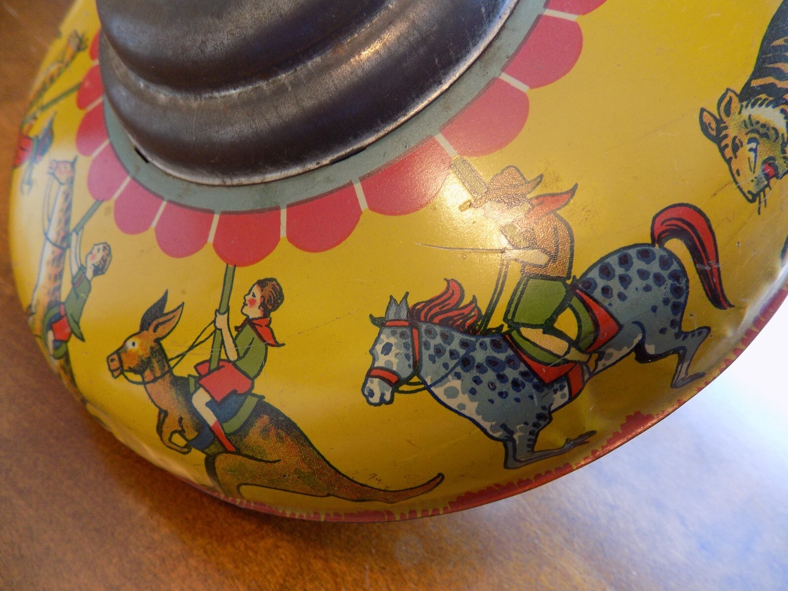 Vintage Carousel tin toy top | eBay