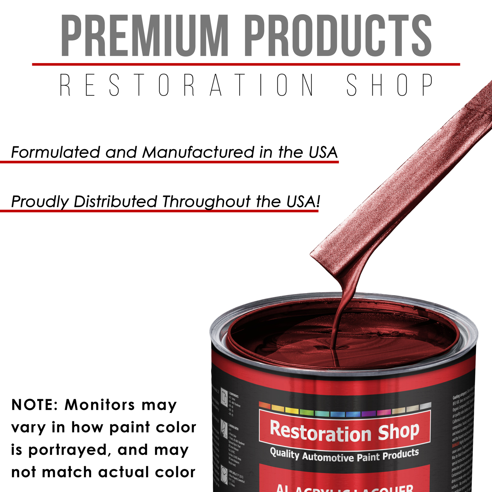 Fire Red Pearl Acrylic Lacquer Gallon Auto Paint Kit, Medium Thinner ...