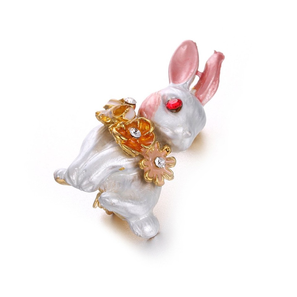 White Rabbit Enamel Brooch Drip Oil Enamel Brooch Animal Brooches High ...