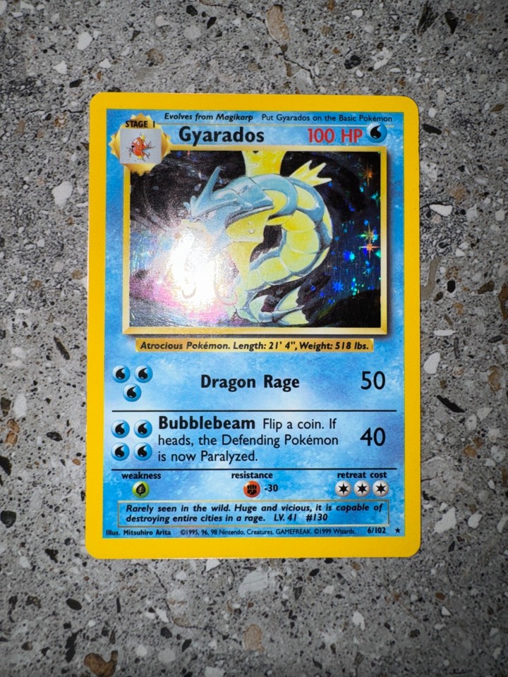 Pokemon TCG Cards Gyarados 6/102 Base Set Holo Rare EXC | eBay Australia