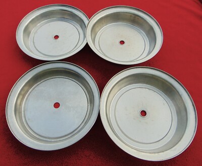 FOUR STAINLESS STEEL DINNER PLATE FOOD COVER LIDS ~ 11 3/4" x 2" HIGH ...