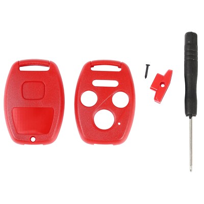 For Honda Accord Civic Pilot CR-V Red Remote Key Fob Shell Case+Screw ...