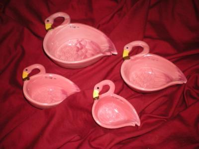 Kitchen Pink Flamingo Measuring Cups Set of 4 Nesting Ceramic Space ...