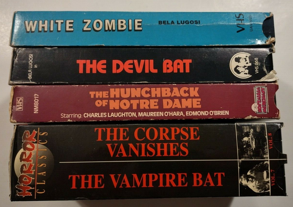 Horror VHS Lot Classics Devil Bat Vampire Corpse Vanishes Hunchback ...