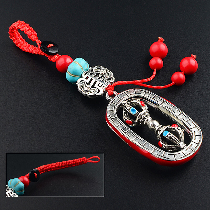 Tibetan Six-character Mantra Prayer Wheel Pendant Keychain Buddhist ...