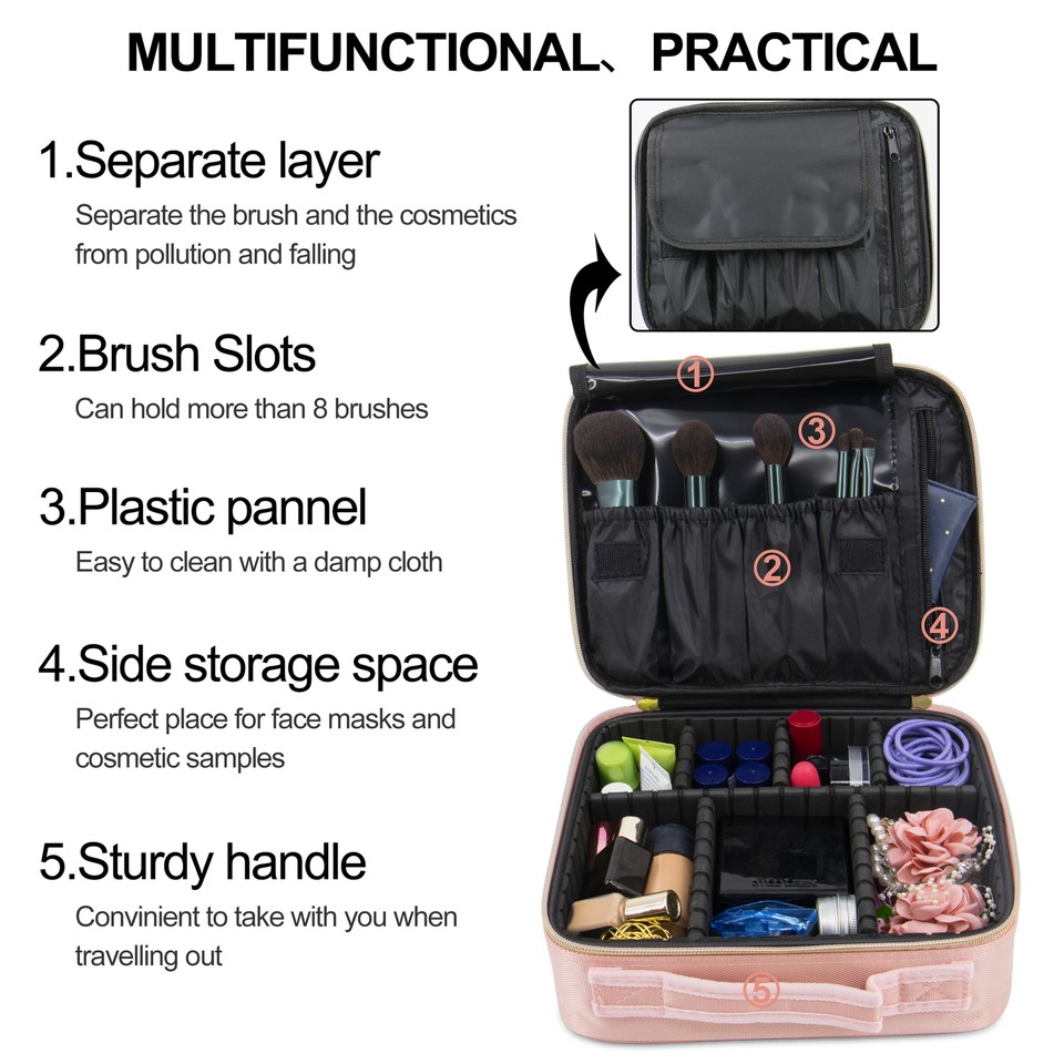 Time to Sparkle Vanity Case Make up Travel Jewelry Cosmetic Bag Storage ...