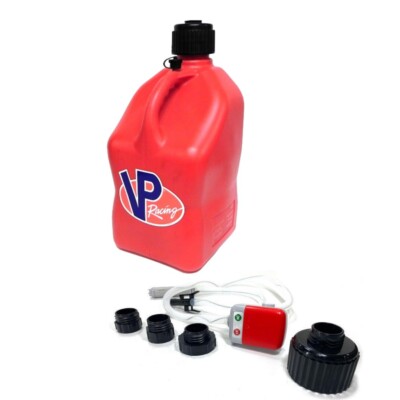 VP Racing Red Square 5 Gallon Race Gas Fuel Jug + Battery Powered Tera ...