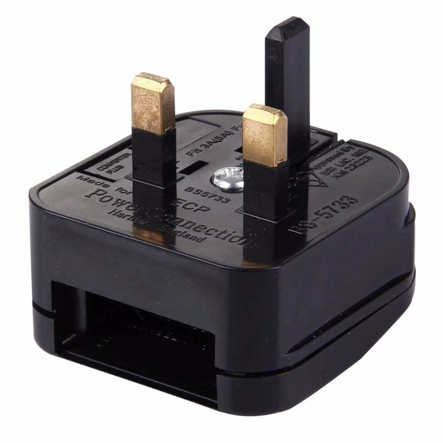 EU 2pin to UK 3pin Plug Power Adapter Converter Mains Fused Adapter ...
