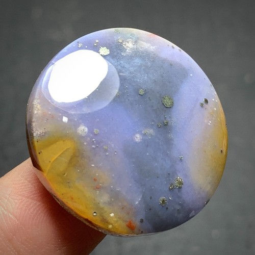 Violet Orbicular Marcasite Agate Cabochon 26.5x26.5x5.5mm Round Shaped ...