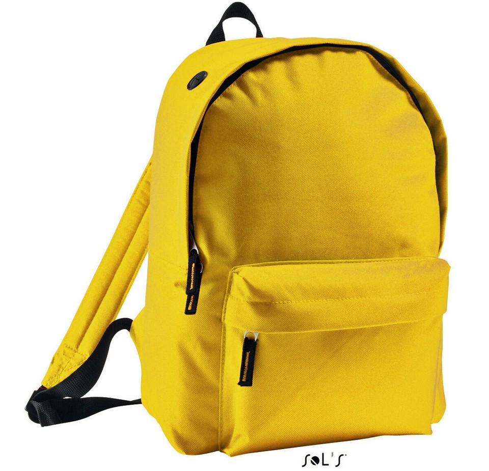 Men Boys Girls PLAIN SCHOOL BAG SOL'S Padded Backpack Rider Travel ...