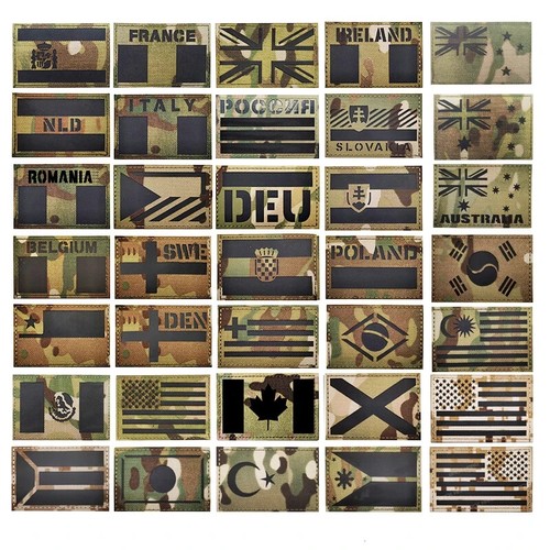 Union Jack & POLAND IR Reflective Morale Flag Patch, Multicam UK SELLER ...