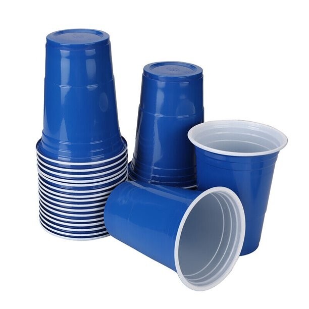 Reusable 100 x American Blue Party Cups Plastic beer solo Pong 450ml ...