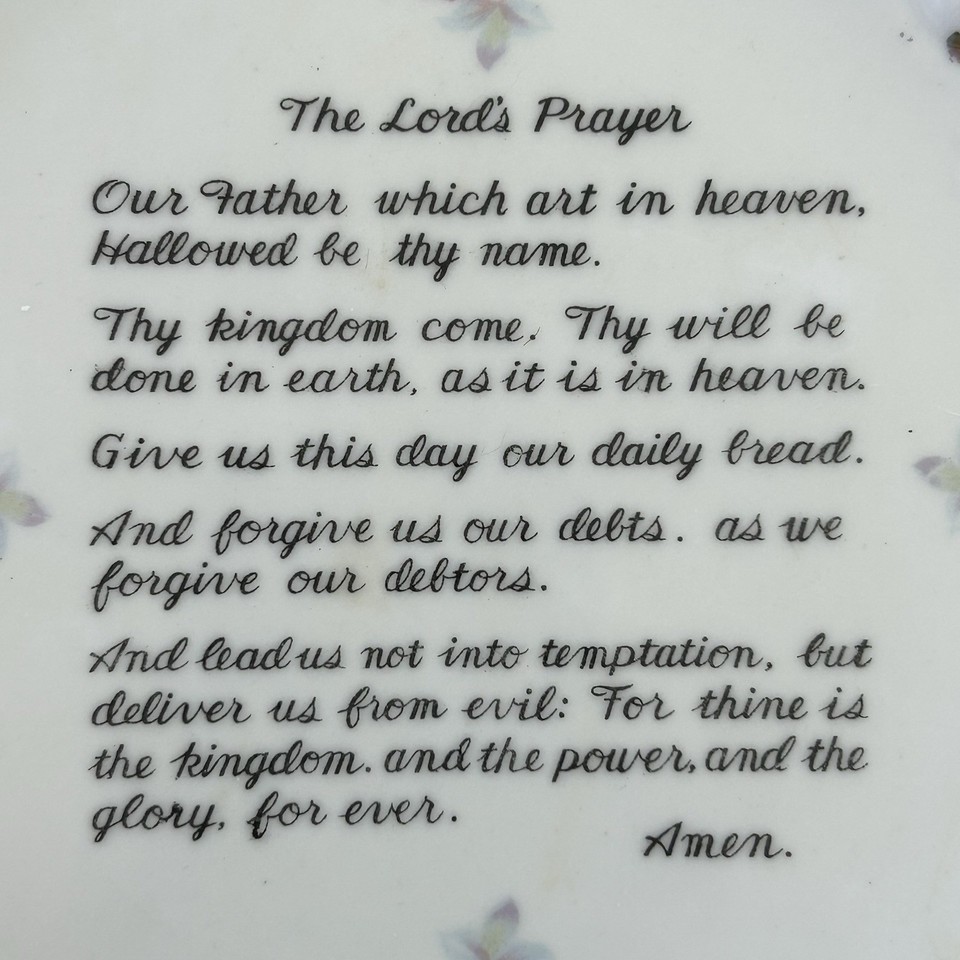 Vintage The Lords Prayer Decorative Plate With Roses & 18K Gold Trim | eBay
