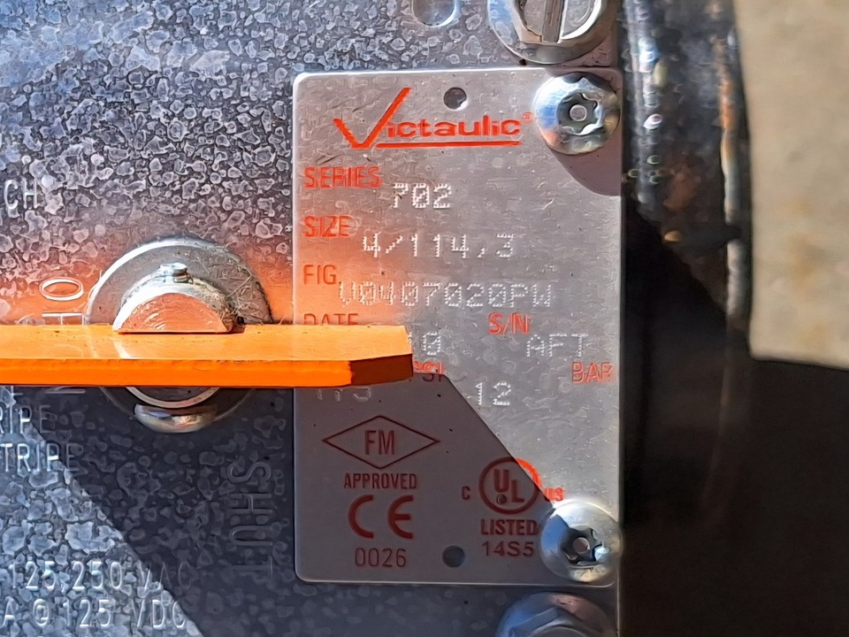 Victaulic 4-inch butterfly valve 4/114,3-702 Fire standpipe valve. | eBay