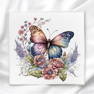 Floral Butterfly Fabric Panel for Quilting Sewing Crafting Quilt Block ...