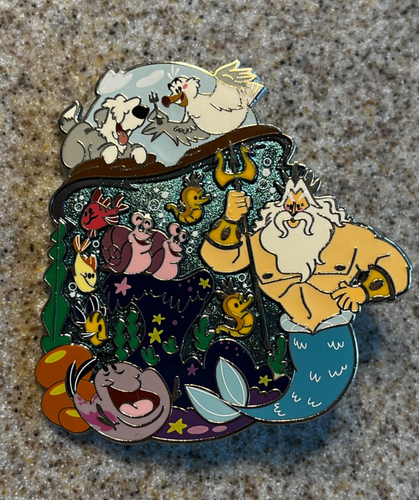 Disney Parks The Little Mermaid Supporting Cast Character Cluster Pin ...