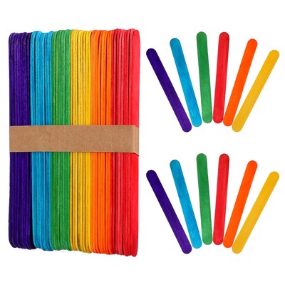 150 PCS Color Ice Cream Stick Child Craft Sticks Popsicle Colored for ...