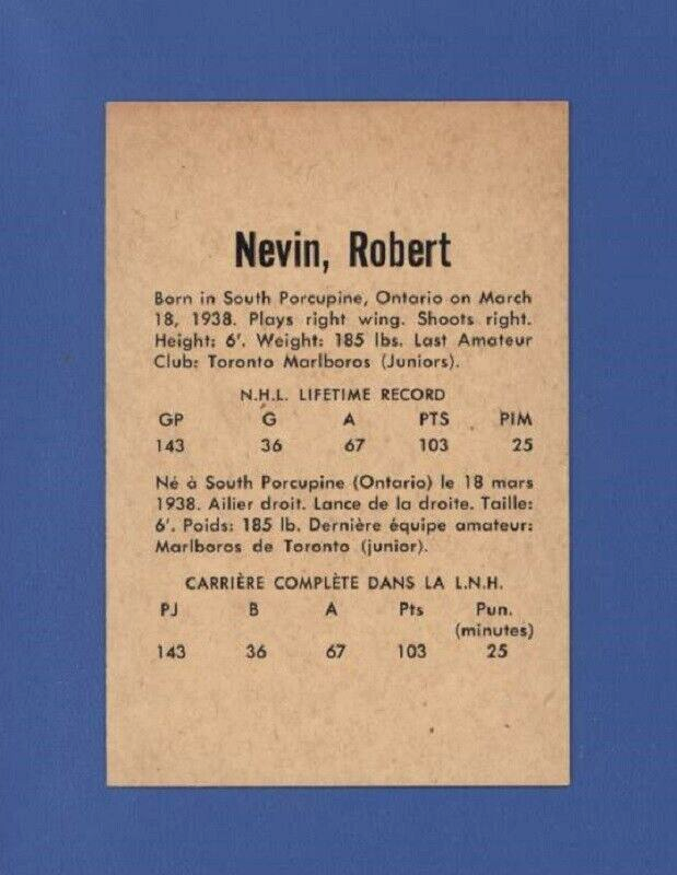 1962-63 Parkhurst - #10 Bob Nevin for sale online | eBay
