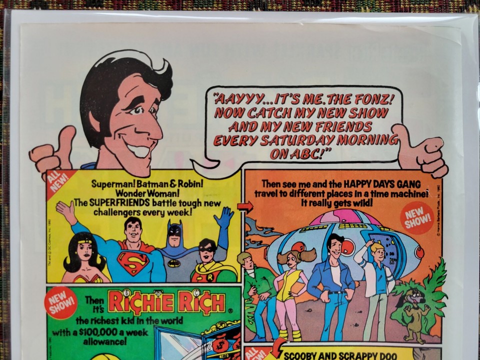RARE oRIGINAL 1981 FoNZ HAPPY DAYS GANG FoNZIE CARTooN ADD PAGE SUPER ...