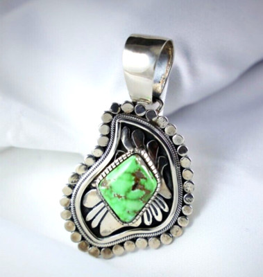 Mark Begay Navajo Sonoran Gold Turquoise Pendant Sterling Silver .925 ...