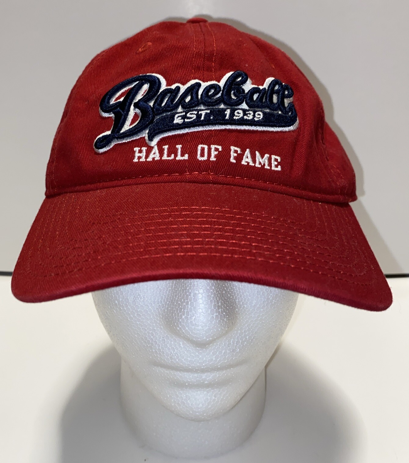 NEW Baseball Hall Of Fame 1939 Ball Cap Adjustable Red Sports Logo | eBay