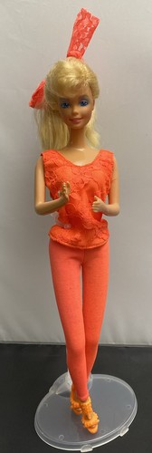 1966 Blonde Hair BARBIE Doll MATTEL Orange Outfit Arms Move When Body ...