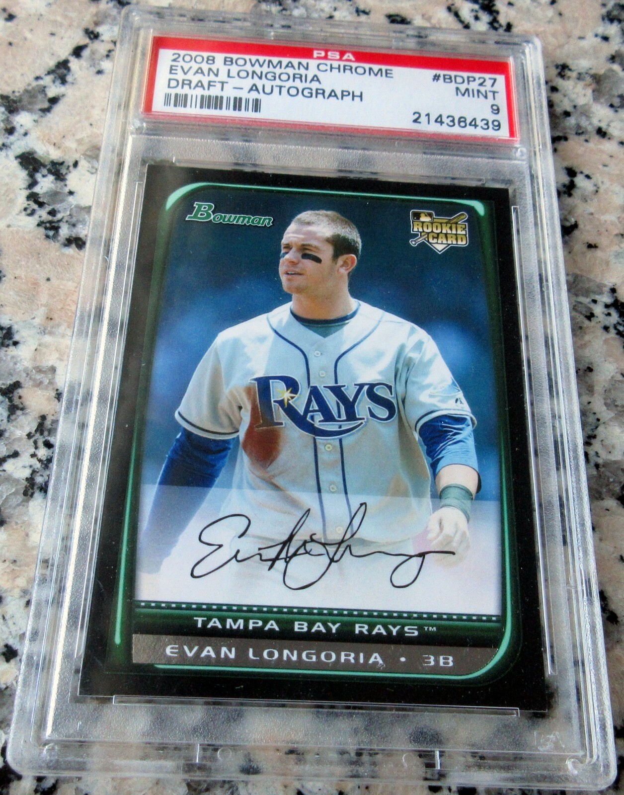 EVAN LONGORIA 2008 Bowman Chrome #1 Draft Pick Auto Error Rookie Card ...