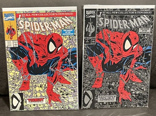 Spider-Man #1 NM Lot Silver & Direct Edition Todd McFarlane Marvel ...
