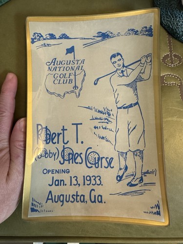 Masters Golf Tournament Glass Trinket Tray Candy ANGC Dish Augusta ...