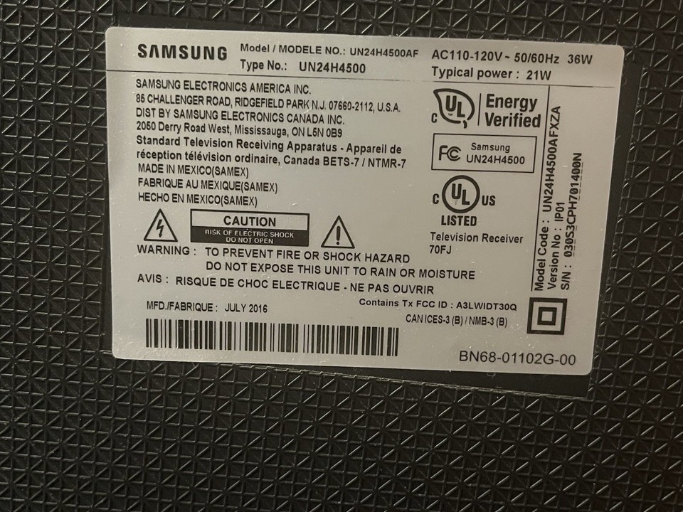 Samsung UN24H4500AF LCD Smart TV 24" Flat Screen Television HDMI with ...