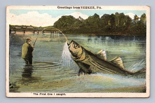 Yerkes Pennsylvania ~ Antique Montgomery County Fishing Exaggeration ...
