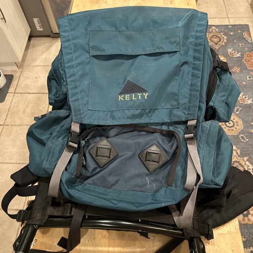 VTG Kelty Yukon Teal Exterior Aluminum Frame Hiking Backpack - Size 3 ...