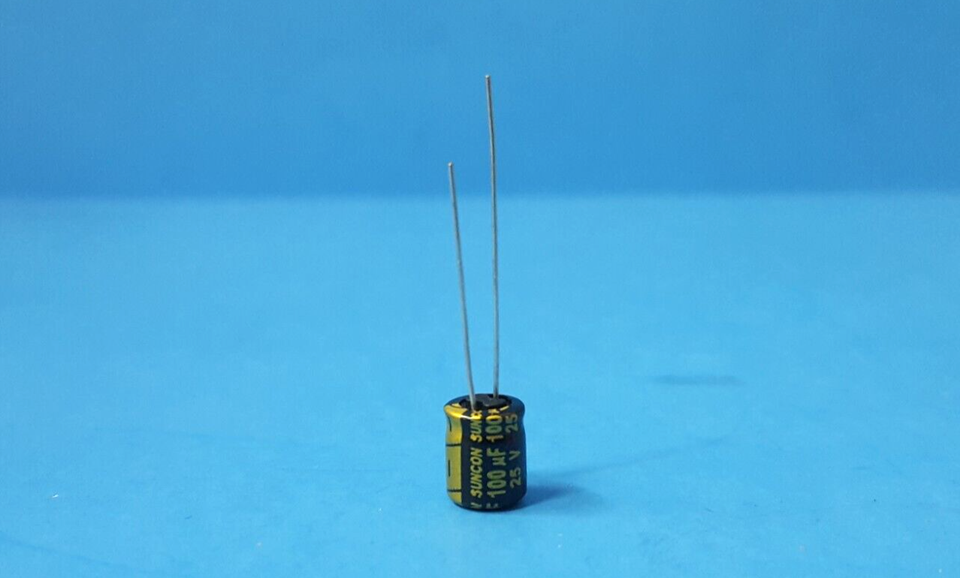 500PCS- CAPACITOR ELECTROLYTIC, 100UF, 100MF, 25V, 6.3X7MM SUNCON ...