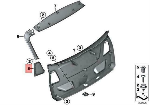 BMW X3 F25 X3 18D 18I 20DX 20I 20IX RIGHT TRUNK LID COVER 51497260050 ...