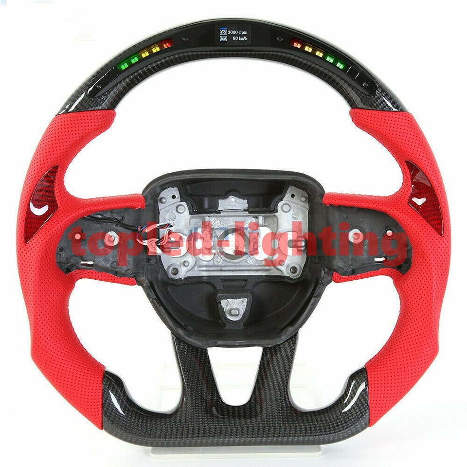 Fit For charger durango hellcat 2015+ RED Real Carbon Fiber LED ...