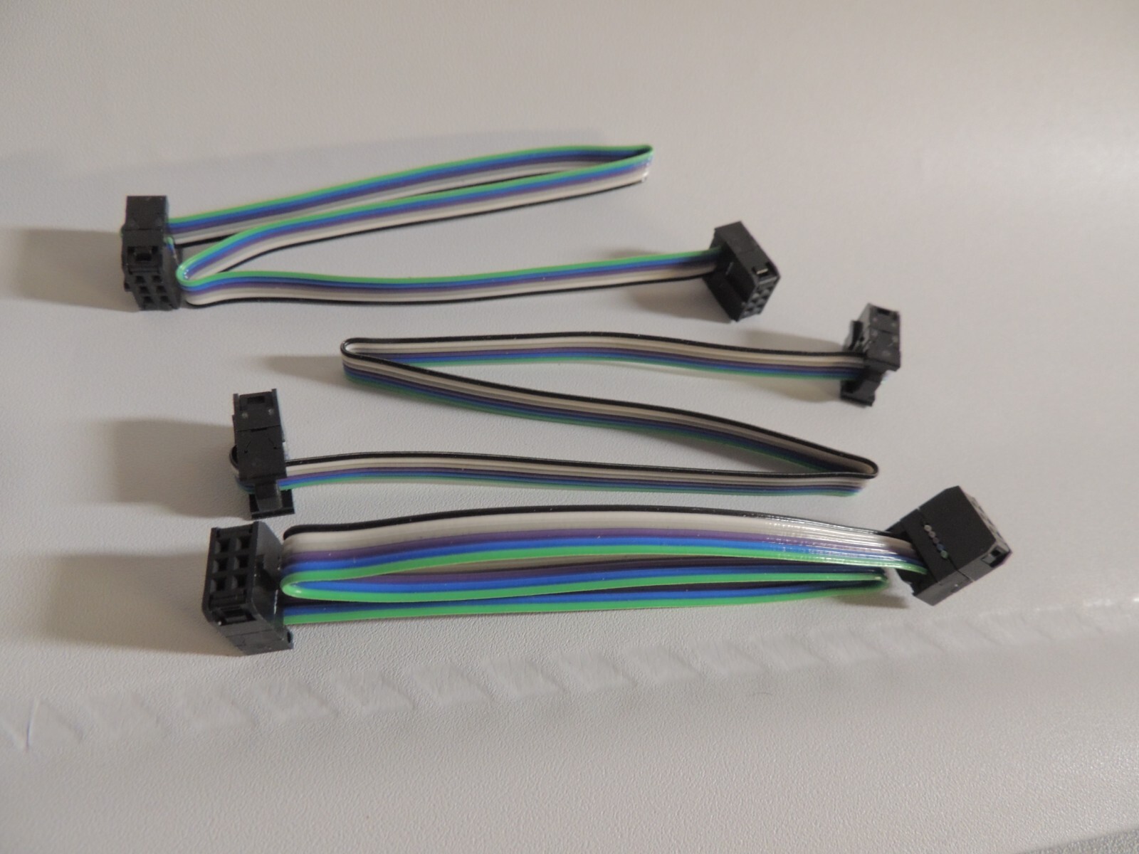 3 pieces 1ft 6-Pin (2x3) Female to Female 2.54mm-Pitch IDC Flat Ribbon ...