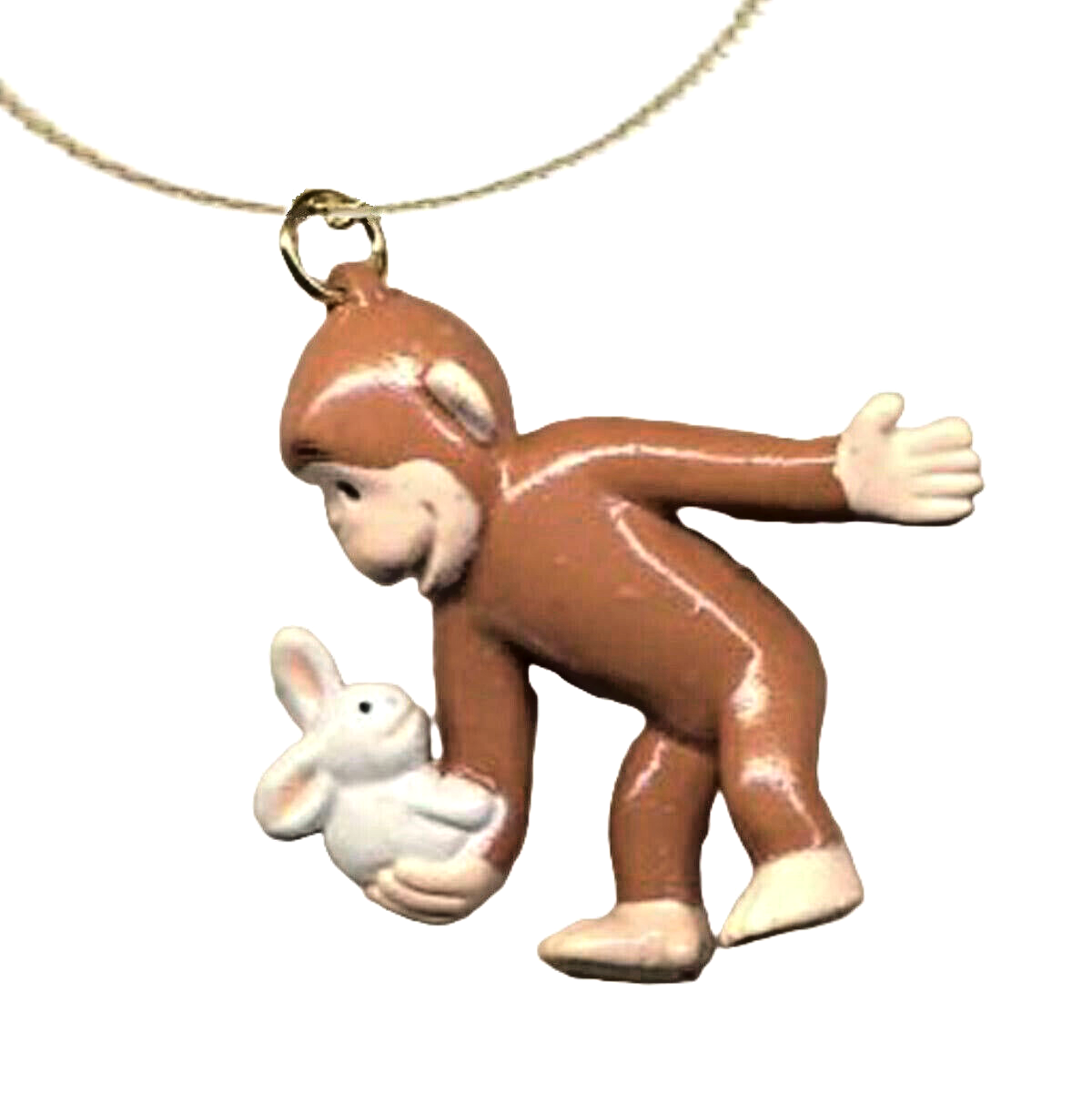 Funky CURIOUS GEORGE NECKLACE Mini Toy Figure Ape Monkey Charm Costume ...