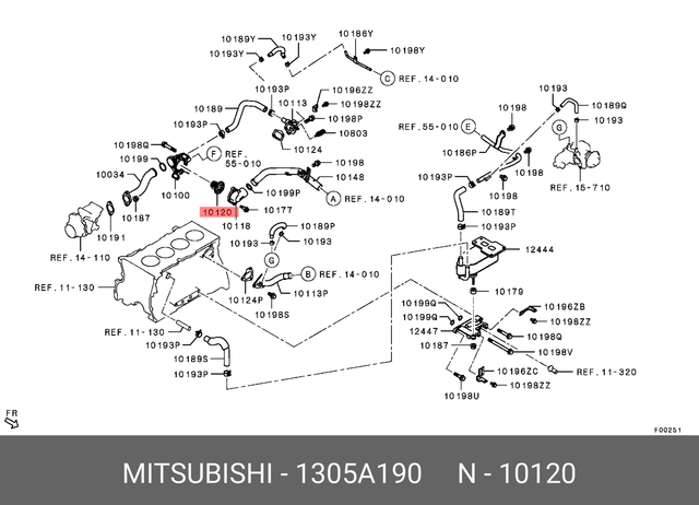 Genuine OE Thermostat 1305A190 for Mitsubishi 1305-A190 online kaufen ...