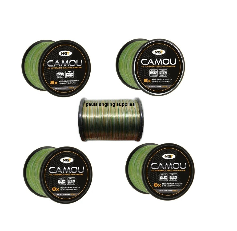 Bulk Spool of Camo Carp Fishing Line for fishing reel Spool -NGT All ...