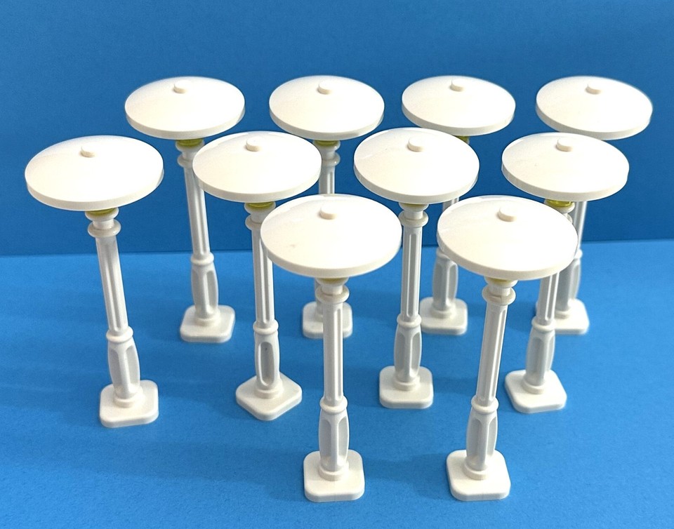 Lego 10 New Street Light White Support 2 x 2 x 7 Lamp Post with Bulb ...