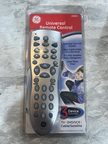 GE Universal Remote Control 24921 3 Device TV DVD VCR Cable Satellite ...