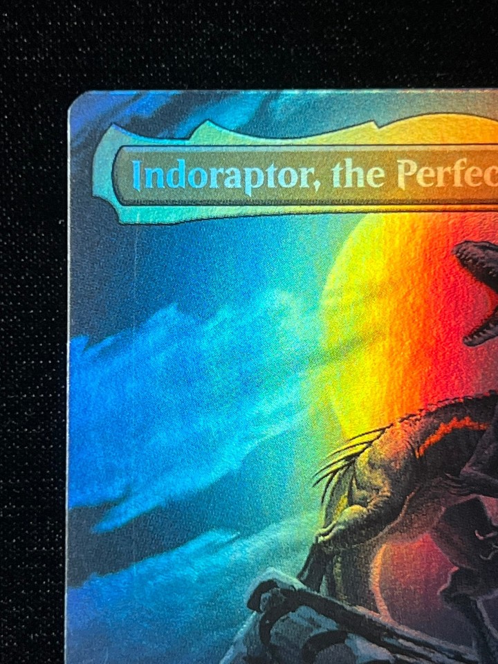 MTG Indoraptor, the Perfect Hybrid Borderless Foil, Jurassic World FREE ...