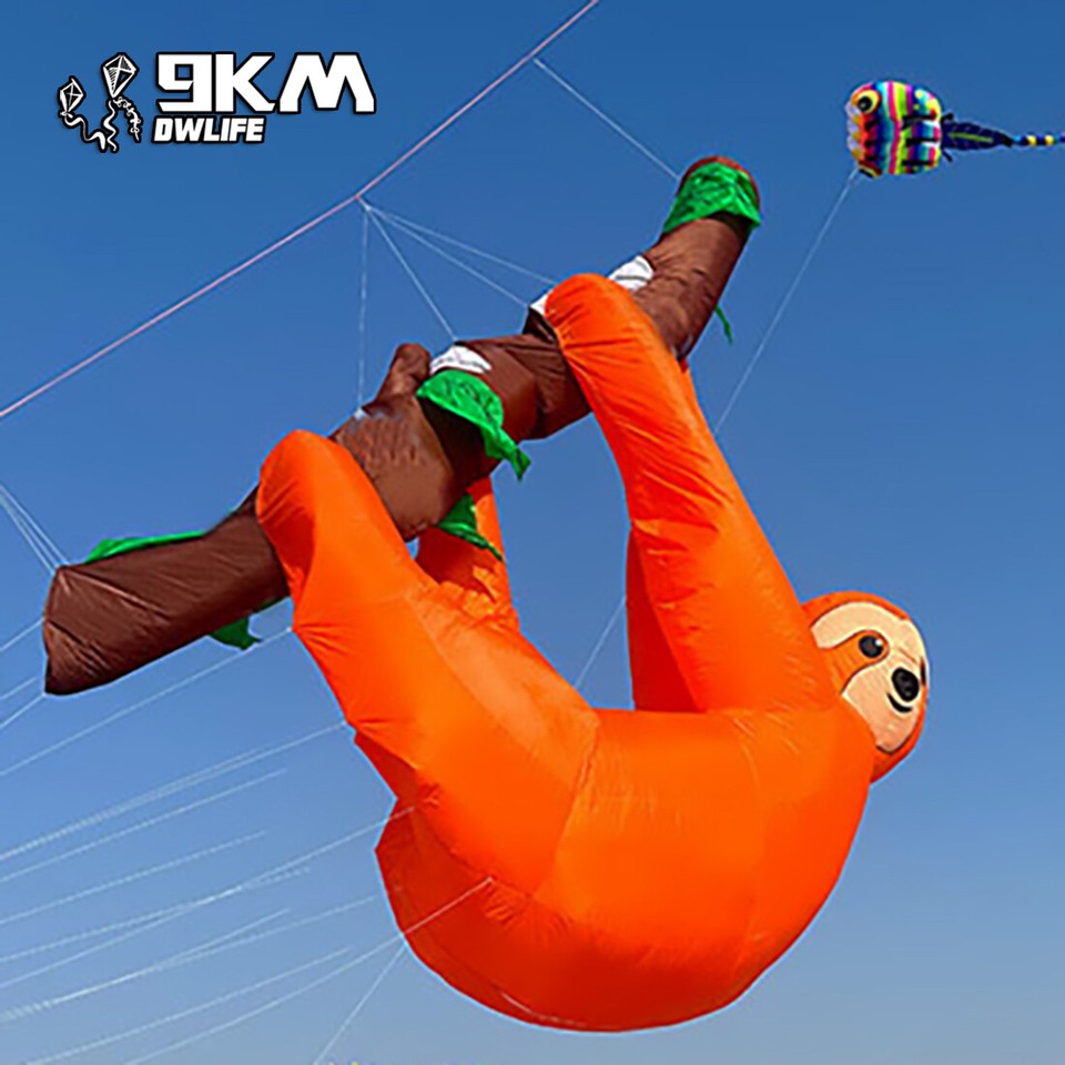 9KM 3m Sloth kite Line Laundry Pendant Soft Inflatable Show Kite for ...