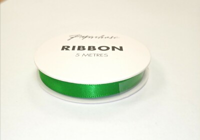50m GREEN SATIN RIBBON JOB LOT BULKBUY Paperchase 6mm wide 10 x 5mn ...