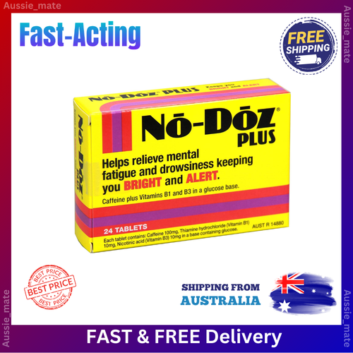 No Doz Plus Tablets 24 Count Caffeine Energy Booster Stay Awake ...