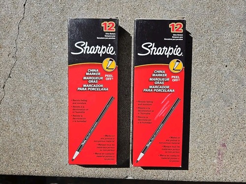 24 count Sharpie Peel-Off White China Markers Wax Pencil 2060 * NEW 2 ...