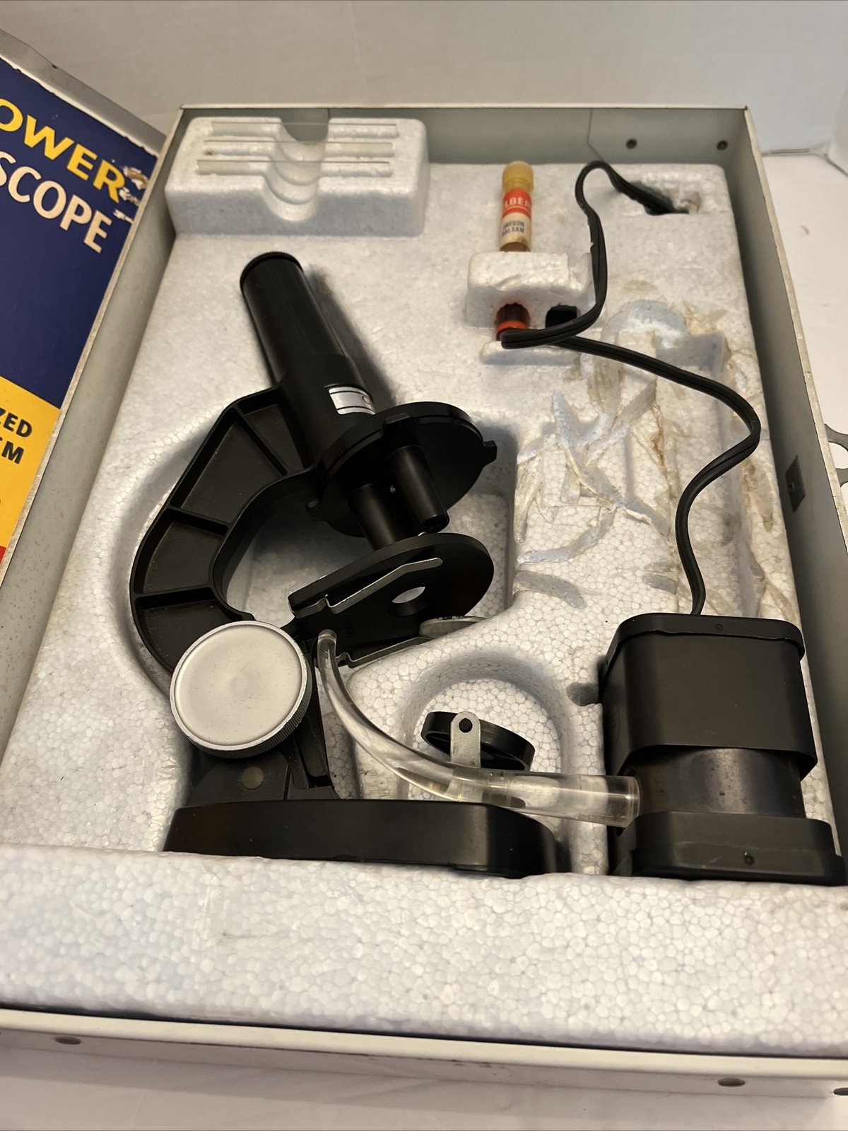 VINTAGE 1960-70s GILBERT MICROSCOPE & LAB SET METAL BOX MICROSCOPE ...