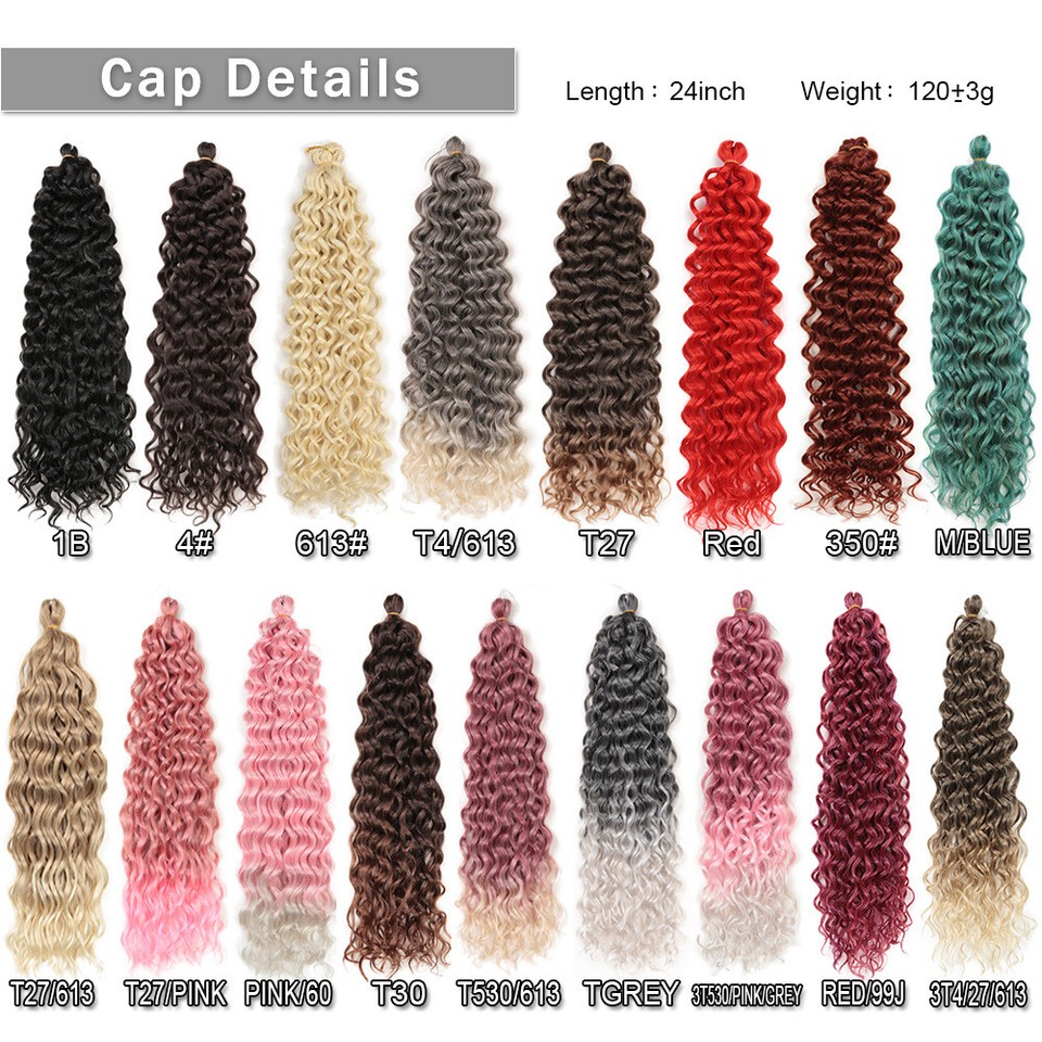 18" 24" Deep Twist Crochet Braids Hawaii Curl Ocean Wave Crochet Hair ...